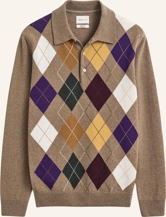GANT Strick-Poloshirt braun