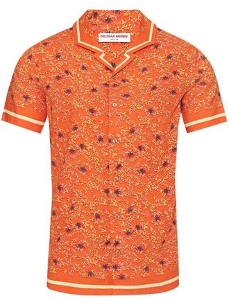 Orlebar Brown chemise &agrave; imprim&eacute; graphique - Orange