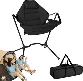 Generico Faltbarer Schaukelstuhl für den Außenbereich, tragbar, zusammenklappbar, tragbar, verstellbar, Terrasse, Wohnzimmer, Außenbereich