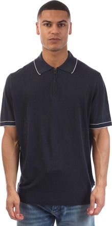 HUGO BOSS H-Jiovanotto Poloshirt f&uuml;r Herren, Jerseyware, Leinen-Mischung (Blau)