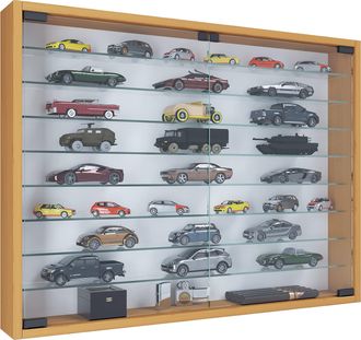 VCM Glasvitrine Hängend | Vitrine Mit ESG-Sicherheitsglas | Maße: H. 60 x B. 80 x T. 10 cm | Hängevitrine | Modern und Platzsparend | Vitrinenschrank - Ma