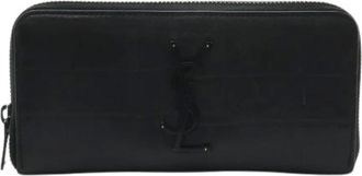 Saint Laurent Portefeuille Long en Cuir Pre-owned - Femme - Pre-owned - Noir - Taille: ONE Size