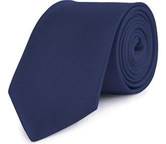 Ladeheid Cravate Large Diversité de Couleurs Accessoire Vêtement Homme KP-8 (150cm x 8cm, Bleu Foncé)