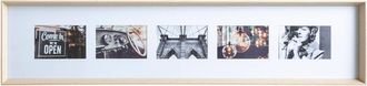 Atmosphera Bilderrahmen aus Holz, 5 Bilder, 10 x 15 cm, Axel - Beige - B 97,3 x T 4,9 x H 22,2 cm