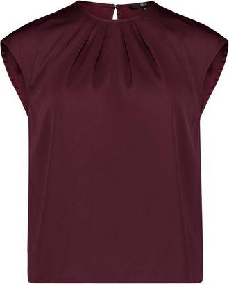 Zero Satinbluse Damen mit Rundhalsausschnitt