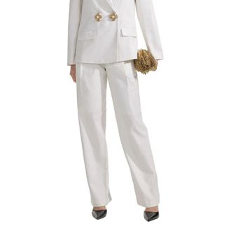 Self Portrait Leinenhose - Tailored Fit - Wei&szlig; - - Trousers - Damen - Wei&szlig; - 2XS