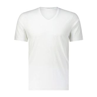 Stefan Brandt Klassisches V-Ausschnitt T-Shirt - - Tops - Herren - Wei&szlig; - 2XL