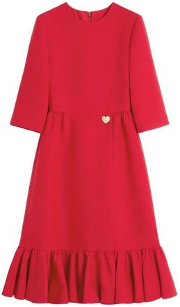 Valentino Garavani Femme, Robes, Rouge, Taille: 40 FR Crepe Couture Midi Dress