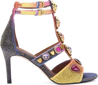 Kurt Geiger Gem High Gladiator Sandalen mit Herzverzierung 80mm - Blau