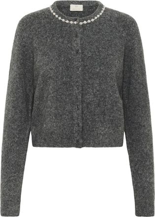 Kaffe Femme, Pulls, Gris, Taille: 46 FR Cardigan Gris Chiné Élégant