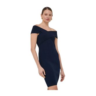 Michael Kors Robe en maille c&ocirc;tel&eacute;e - Femme - Robes - Bleu - Taille: 42 FR