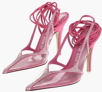 The Attico Rhinestoned VENUS CHROME See Through Slingbacks 10cm size 39,5