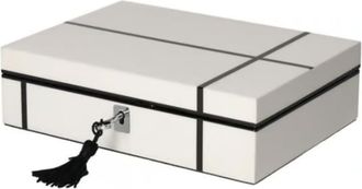 Gift Company Tang, Schmuckbox mit Streifen, S, flach, wei&szlig;/schwarz