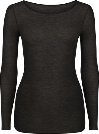 Nur Die Light & Warm Longsleeve mit Kaschmir Oberteil leicht warm weich lang&auml;rmlig elegant Langarm-Unterhemd Damen