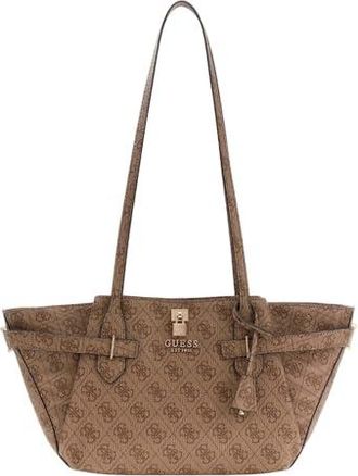 Guess sac &agrave; &eacute;paule Yesba Girlfriend Shoulder Satchel Bag Latte Logo brun