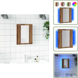 vidaXL LED-Spiegelschrank Altholz-Optik 40x12x45 cm Holzwerkstoff - led Spiegelschrank - led Spiegelschr&auml;nke - Spiegelschrank - Schminkspiegel