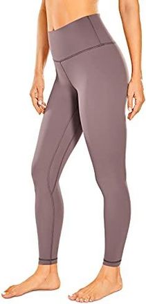 CRZ YOGA Femme Legging de Sport Elastique Pantalons Taille Haute pour Gym avec Poche-63cm Mauve 46