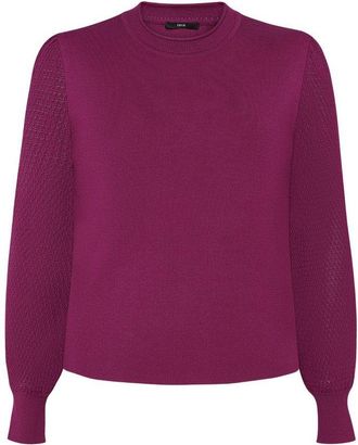 Zero Strickpullover Damen mit Puff&auml;rmeln (1-tlg) Plain/ ohne Details