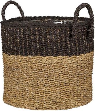 Scheurich Seegras 33, Korbgefäß/Korb-Pflanzgefäß/Korbtopf mit Griffen aus Seegras Farbe: Nut Brown, 35 cm Durchmesser, 31 cm hoch, 26,9 l Vol