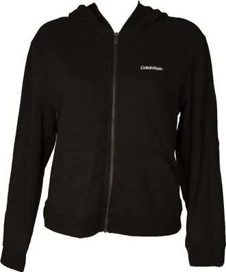 Calvin Klein Full Zip Hoodie Pullover, Damen, Schwarz (Black), Xs