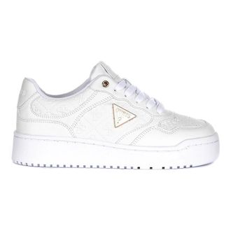 Guess Femme, Chaussures, Blanc, Taille: 40 EU Baskets Blanches en Similicuir pour Femmes