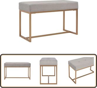 vidaXL Bank 80 cm Grau Samt - Samtbank - Wohnzimmer Dekoration - Flurbank - Beistelltisch - Couchtisch