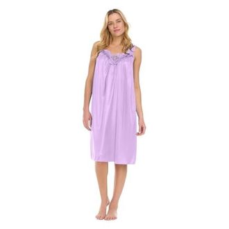 Generic Chemise de nuit en satin pour femme - Nuisette sexy - Robe de nuit élégante en tissu satiné - Vêtement de nuit confortable avec bretelles spaghetti - 