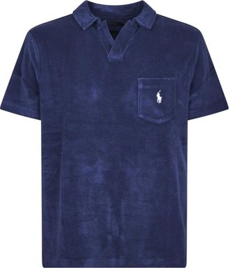 Polo Ralph Lauren Homme, Tops, Bleu, Taille: 2XL Polo en maille