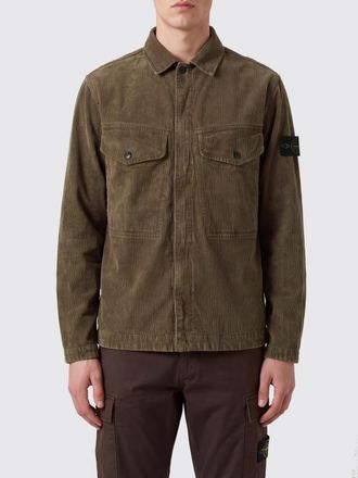 Stone Island Surchemise en velours de coton avec patch logo