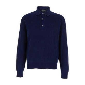 Tom Ford Polo Silk Cotton ML - - Tops - Herren - Blau - L