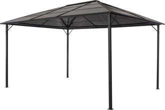 vidaXL Vidaxl - Tonnelle avec toit Aluminium 4x3x2,6 m Noir