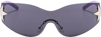 Generic Star Sonnenbrille - Frameless Wrap um Sonnenbrillen für Modesport im Freien | Stilvolle Sterne Schattierungen mit Verbundrahmenharz Objektiv, UV400 -S