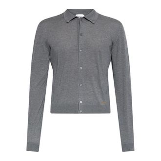 Versace Wollcardigan mit gesticktem Logo - - Knitwear - Herren - Grau - XL