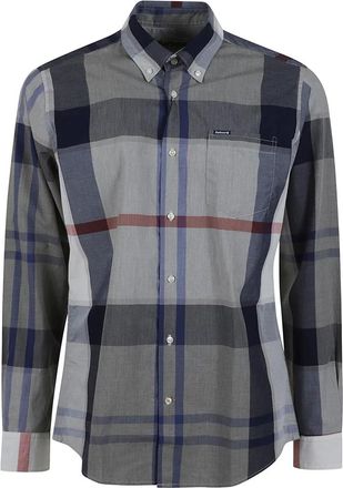 Barbour Homme, Chemises, Vert, Taille: L Chemise Ajust&eacute;e en Coton Marine