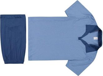 CALIDA Herren Pyjama blau Jersey-Baumwolle unifarben