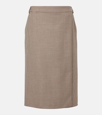 Stella McCartney Jupe crayon en laine à carreaux