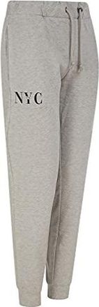 Tokyo Laundry Pantalon de jogging en polaire pour femme avec motif brossé NYC 212 - Gris - 40