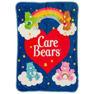 Silver Buffalo Care Bears Couvre-lit en Polaire avec Logo 4 Ours et coeur 114,3 x 152,4 cm