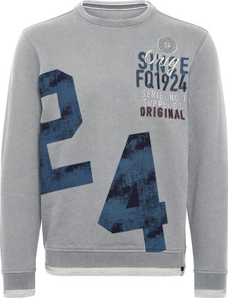 FQ1924 FQMangus Herren Sweatshirt Pullover Pulli mit Rundhals-Ausschnitt, Gr&ouml;&szlig;e:L, Farbe:Zink Mix (200275)