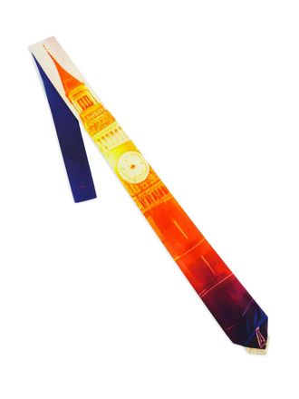 Jordan Luca Krawatte mit Uhren-Print - Blau