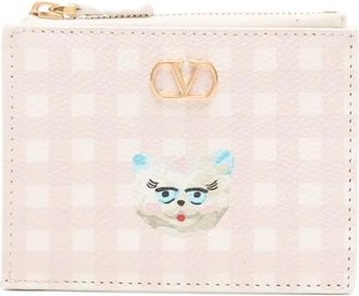 Valentino Garavani Portemonnaie - Compact Checkered Wallet - Gr. unisize - in Beige - f&uuml;r Damen