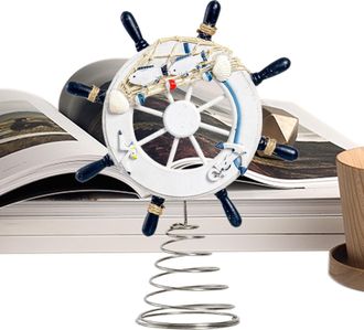 Generic Wanddekoration des Schiffsrads 11 Zoll - Küstendekoration, Nettoakzent von | Ästhetische Strand-Themendekoration für Büro Terrasse Wohnzimmer Schlafzi