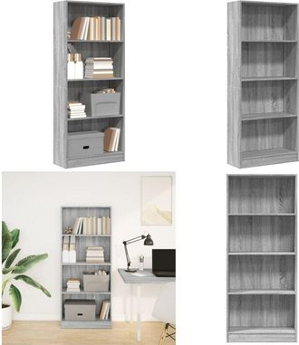 vidaXL Vidaxl - B&uuml;cherregal Grau Sonoma 60x24x143 cm Holzwerkstoff