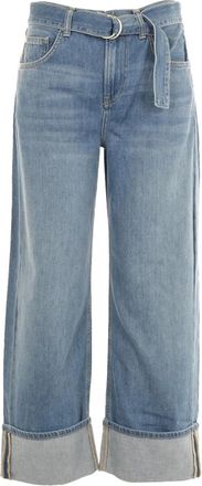Liu Jo Femme, Jeans, Bleu, Taille: W28 Pantalon Court avec Revers et Ceinture