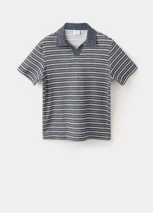 Mango Polo regular-fit en coton &agrave; rayures bleu marine - Homme - XXL - MANGO MAN