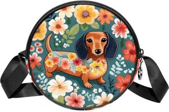 Generic Sac &agrave; bandouli&egrave;re rond pour femme, petit sac &agrave; bandouli&egrave;re avec fermeture &eacute;clair, bretelles r&eacute;glables, style d&eacute;contract&eacute;, pour femmes et filles
