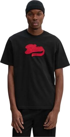 Bluemarble Bluemarble, Homme, Tops, Noir, Taille: M T-shirt &agrave; &eacute;cusson logo