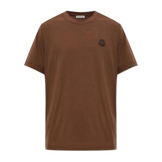 Moncler T-Shirt mit Logo-Patch - - Tops - Herren - Braun - M