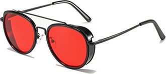Generic Lunettes de soleil rondes punk en métal pour hommes et femmes lunettes de soleil dextérieur pour vacances à la plage (couleur : D, taille : moyen) 202