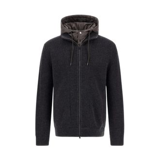 Herno Strickjacke mit durchgehendem Rei&szlig;verschluss - - Knitwear - Herren - Grau - S